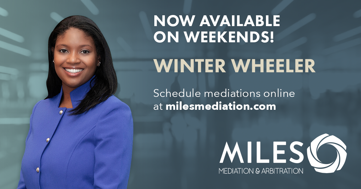 Mediator Winter Wheeler Now Available on Weekends - Miles Mediation